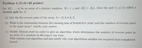 Solved Problem 45620 Points Let A 1n Be An Array Of