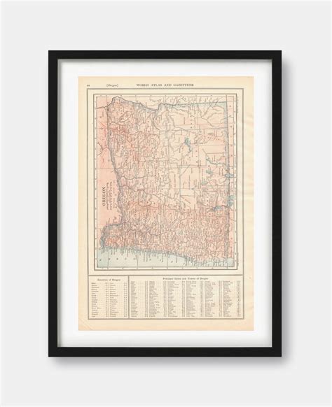 Oregon 1914 Atlas Map Print The Curious Desk