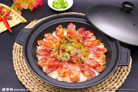 腊肠腊肉煲仔饭图片摄影图 传统美食 餐饮美食 摄影图库 昵享网nipic cn