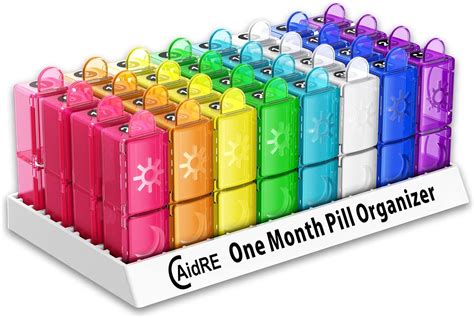 Caidre Monthly Pill Organizer 2 Times A Day One Month Pill
