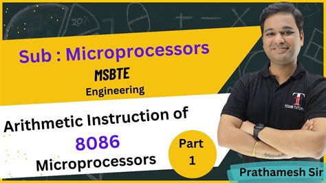 Arithmetic Instructions Of 8086 Microprocessor Part1 Toshib Tutorials Youtube