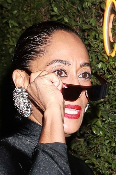 Tracee Ellis Ross In A Black Nylon Bodysuit At Alexandra Von