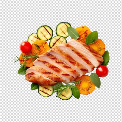 Premium Psd Grilled Chicken Meat Isolated On White