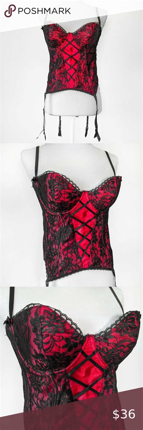 Fredericks Of Hollywood Red Lace Corset Bustier Fredericks Of
