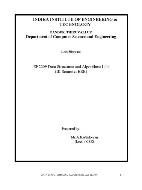 Data Structures And Algorithms Lab Eee Pdf Mathematical Concepts Data Management