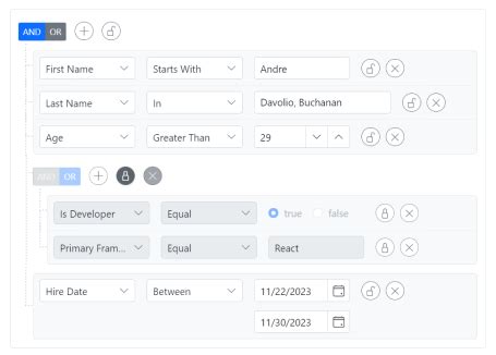 ASP NET MVC Query Builder Syncfusion