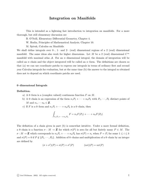 Integration On Manifolds