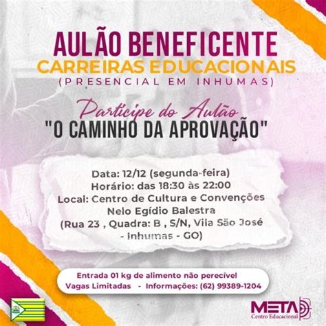 Aulão Carreiras Educacionais Presencial Em Inhumas Em Inhumas Sympla