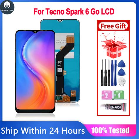 Original Lcd With Frame For Tecno Spark 6 Go Ke5k Ke5j Spark Go 2020 Lcd Screen Display Touch
