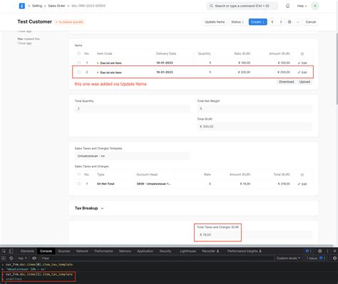 Item Taxes From Item Tax Template Are Not Applied When Updating Items