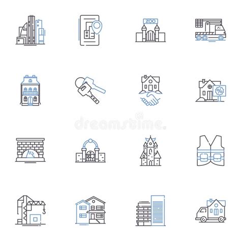 Industrial And Manufacturing Line Icons Collection Assembly Automation Machining Production