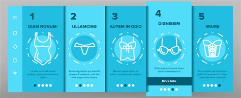 Lingerie Accessories Items Linear Vector Onboarding 10150538 Vector Art