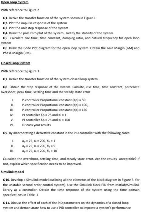 Solved Open Loop System With Reference To Figure 2 Q1