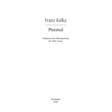 Procesul Franz Kafka Emag Ro