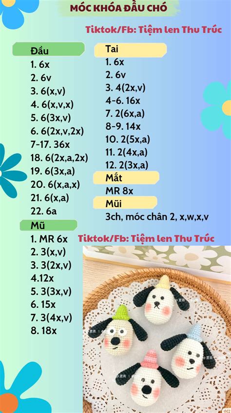 Chia Sẻ Chart Móc Len Chart Móc Len Móc Khóa Đầu Chó Tải Xuống File