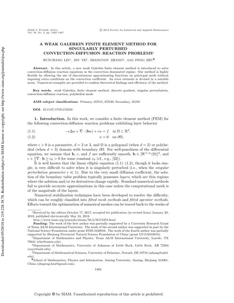 Pdf A Weak Galerkin Finite Element Method For Singularly Perturbed