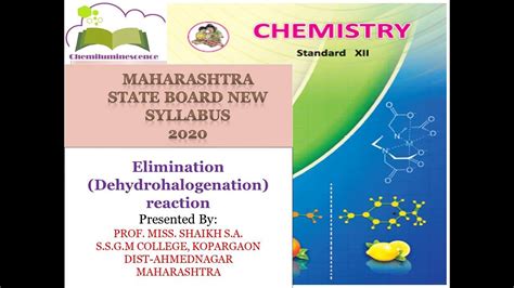 Elimination Dehydrohalogenation Reaction β Elimination Saytzeff Rule Youtube