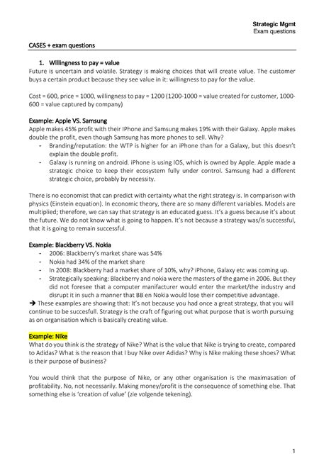 Questions Answers Strategic Management Exam Questions Cases Exam