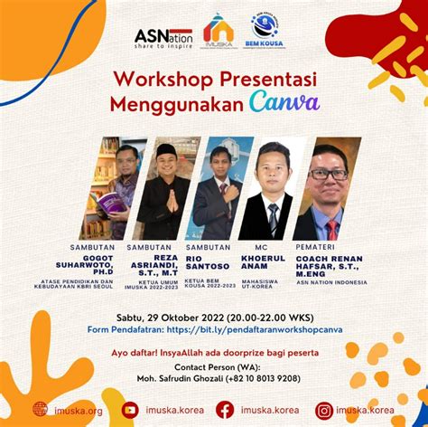Workshop Presentasi Menggunakan Canva IMUSKA Indonesian Muslim Students Society In Korea