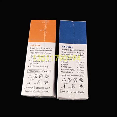 India Tear Detection Filter Paper Strip Fluorescein Sodium Ophthalmic