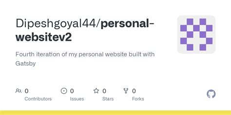 Github Dipeshgoyal44personal Websitev2 Fourth Iteration Of My
