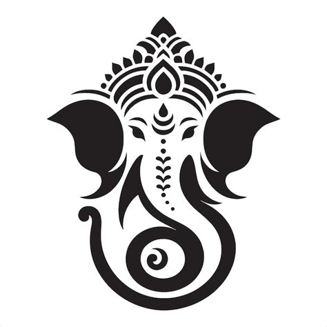 Premium Vector Hindu God Ganesha Black And White Line Art Out Line