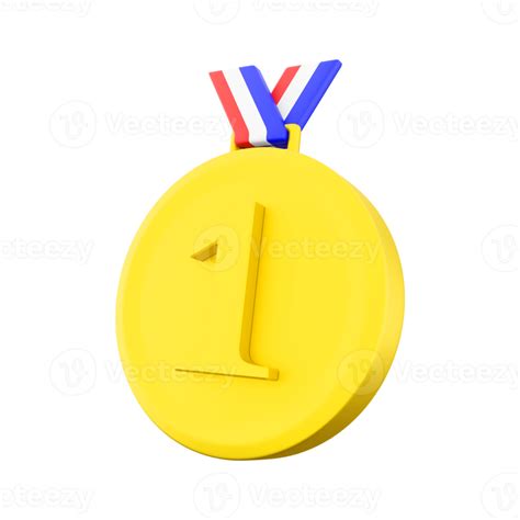 3d Rendering First Place Gold Medal Icon 3d Render One Of The Types Of