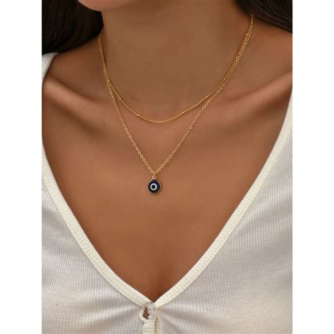 Xuyu Blessed Evil Eye Necklace Women Lucky Devil Eye Pendant Clavicle