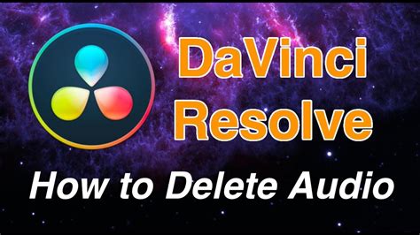 How To Remove Audio From Video In DaVinci Resolve YouTube