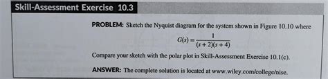 solved skill assessment exercise 10 3 problem sketch the