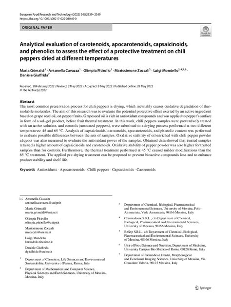Pdf Analytical Evaluation Of Carotenoids Apocarotenoids