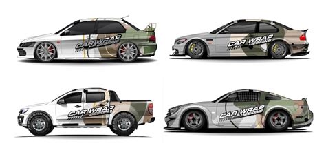 차량 그래픽 키트 레이스 자동차 밴 및 픽업 트럭 비닐 스티커 포장에 대 한 곡선 모양의 배경 가진 추상 라인 프리미엄 벡터