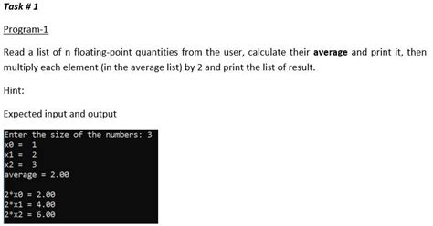 Solved Program 1 Read A List Of N Floating Point Quantities Chegg