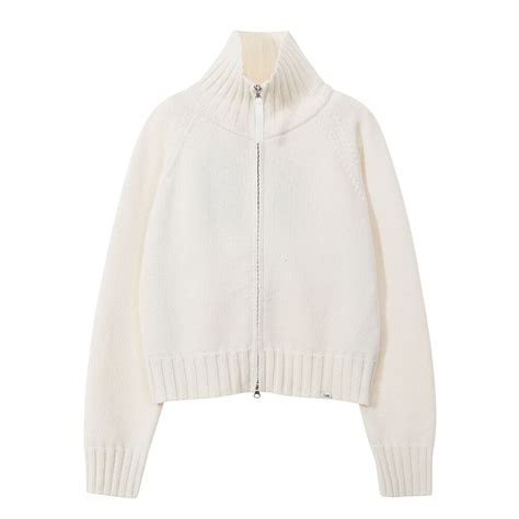 엘엠알 심볼 로고 인타샤 울 투웨이 니트 집업 Ivory 위시버킷