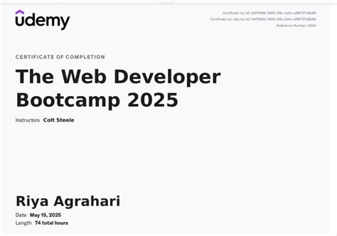 Webdevelopment Fullstackdeveloper Udemy Codingjourney React Nodejs Riya Agrahari