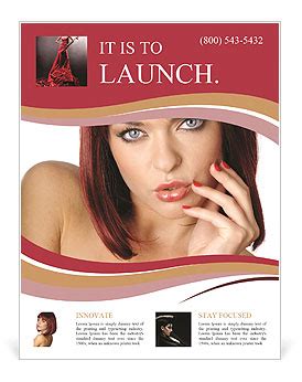 Naked Woman With Glossy Red Hair Flyer Template Design Id Smiletemplates