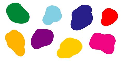 Doodle Blob Shapes On Set Organic Abstract Simple Fluid Splodge Elements Abstract Colorful