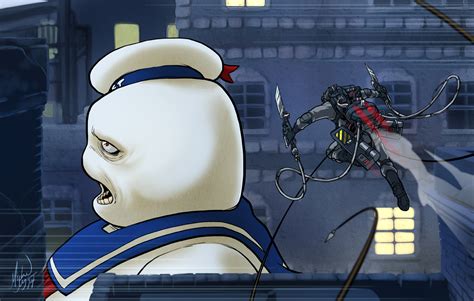 Michael Mayne Raymond Stantz Stay Puft Ghostbusters Shingeki No