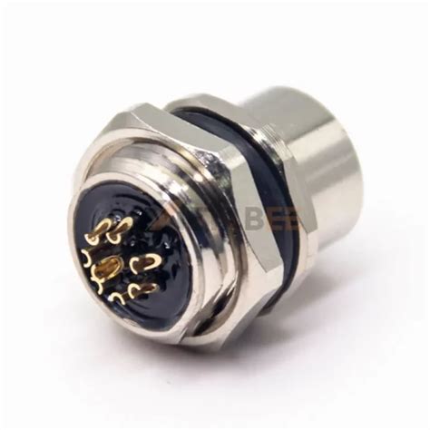 Waterproof M12 8 Pin A Coded Female Bulkhead Connector MetabeeAI
