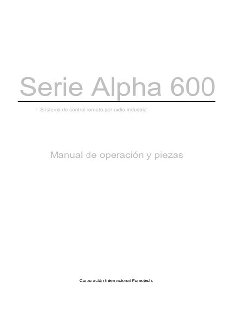 Aplha 600 Series Manual Esp Pdf Relé Cambiar