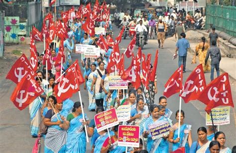 Andhra Pradesh Anganwadi Staff Strike In Support Of Demands Including