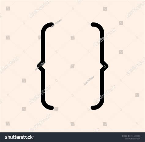 Curly Braces Punctuation Mark Black Icon Stock Vector Royalty Free