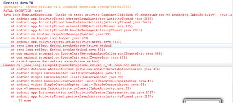 Android Db To Listview Error Stack Overflow
