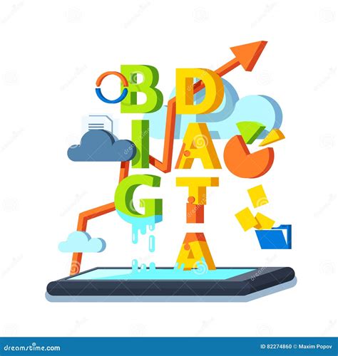 Big Data Cloud Computing And Storage Concept Stock Vector