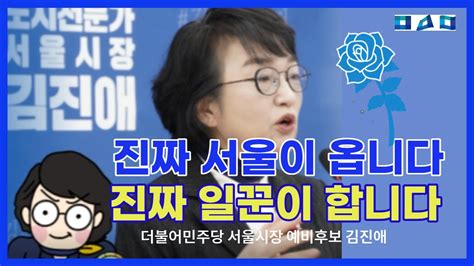 진짜 서울 진짜 일꾼 김진애 서울시장 경선도 못해보나 Youtube