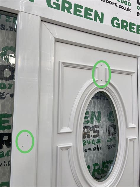 Upvc White Front Door And Sidelight Green Doors