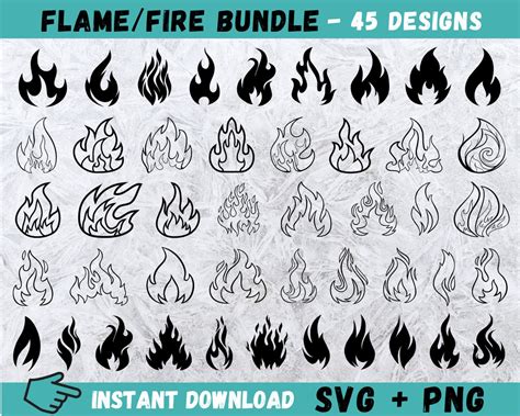 Fire Svg Flame Svg Fire Flames Svg Flames Svg Fire Cricut Etsy