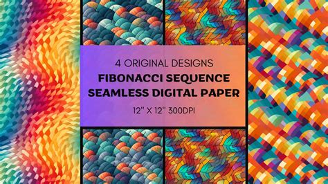 Fibonacci Sequence Repeat Pattern Seamless Design Digital Paper Commercial Use Digital Rainbow