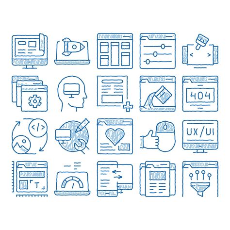 Web Design Development Icon Hand Drawn Illustration 19476413 Vector Art At Vecteezy