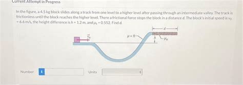 Solved In The Figure A Kg Block Slides Along A Track Chegg